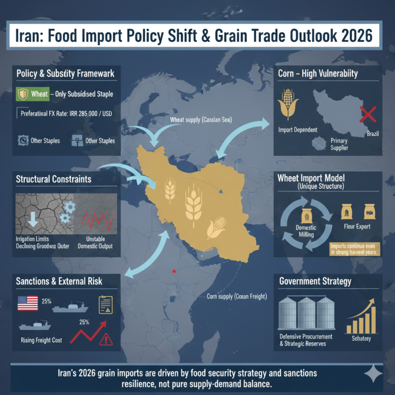 Iran: Food Import Policy Shift and Grain Trade Outlook (2026) - Crops Shop